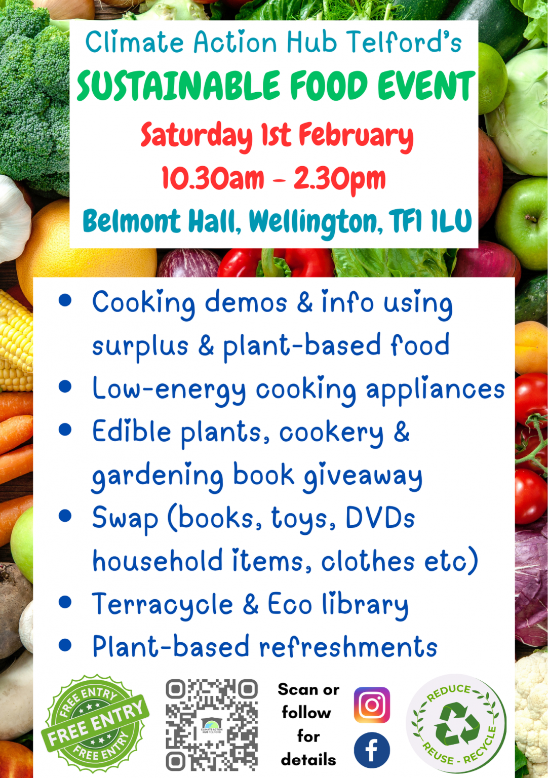 Sustainable Saturday event on Sustainable Food, Belmont Hall ...